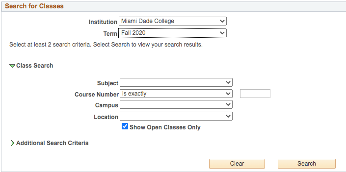 Where can I get the class number to register for a course?